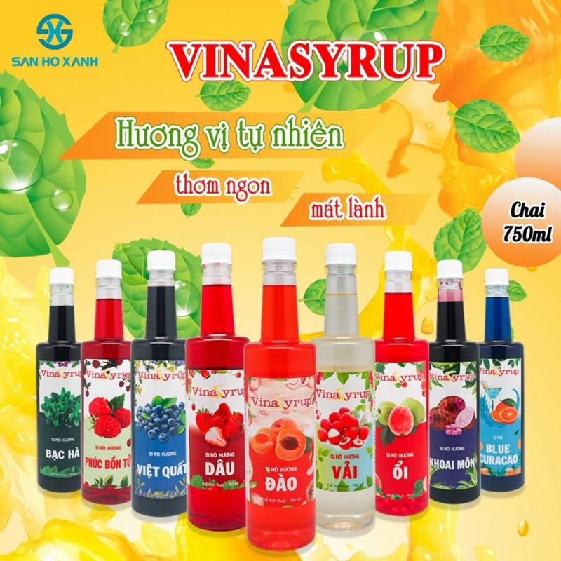 Siro Vina Syrup Chai 750ml - Syrup Làm Trà Trái Cây Đủ Các Mùi Vị | Shopee Việt Nam