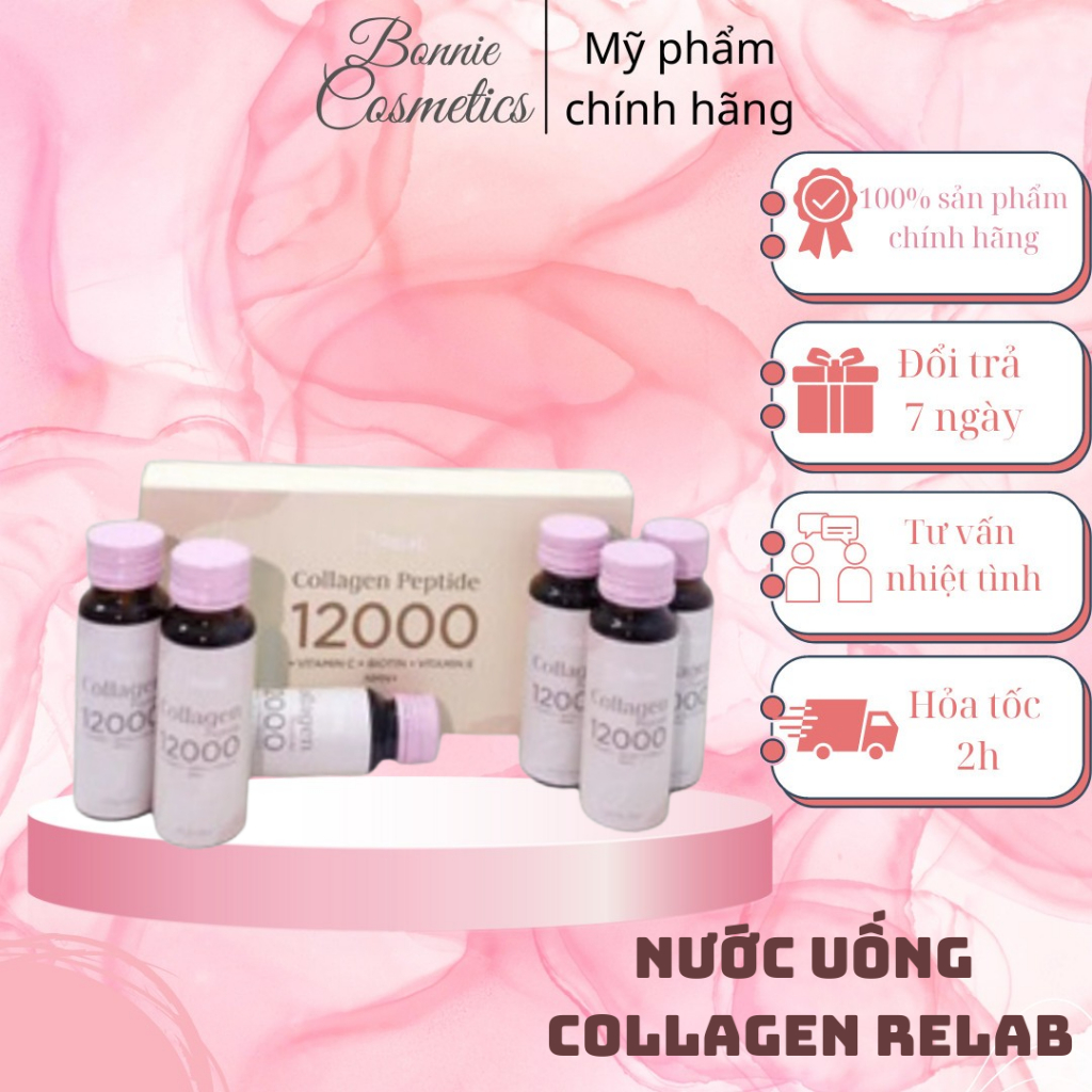 Nước uống collagen Relab 12000 Peptide giúp trắng, trẻ hoá da 6 Lọ ...