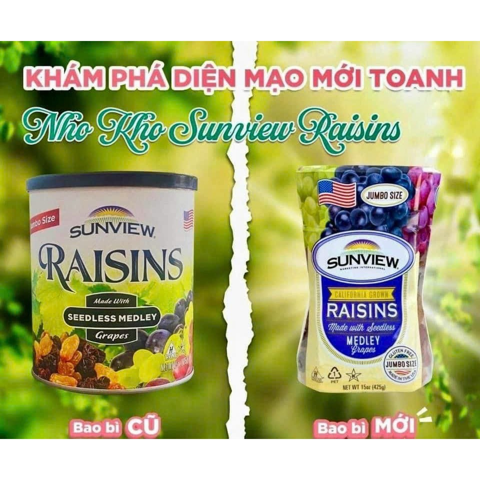 Nho Khô Cao Cấp Sunview Raisins Medley Grapes 425g của Mỹ | Shopee Việt Nam