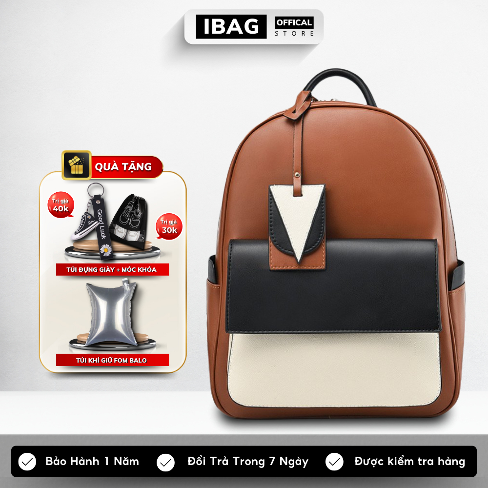 Balo Da Đi Học IBAG Balô Da Thời Trang Nam Nữ Cặp Da Pu Cao Cấp Ba Lô Da Cặp Đi Học Ulzzang Balo ...
