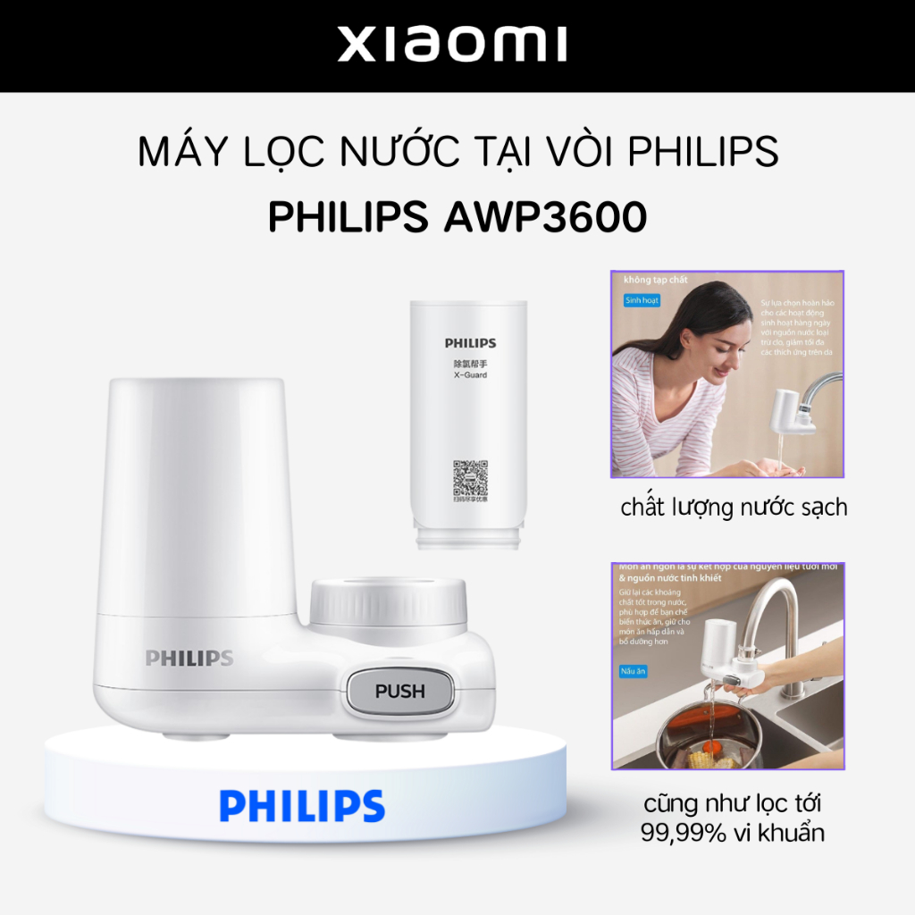 Máy lọc nước tại vòi Philips AWP3600 (1 lõi lọc x-guard trong thân máy ...