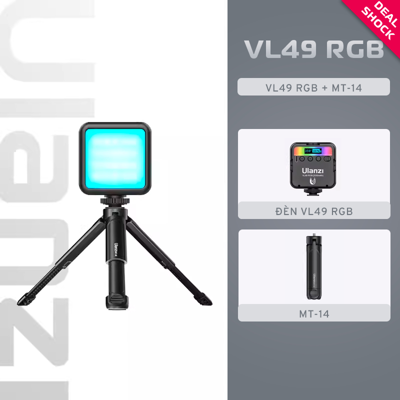 Ulanzi VL49 RGB - Đèn led Studio mini - Dãi nhiệt màu 2500 – 9000 Kevin 3 Mode sáng | Shopee ...