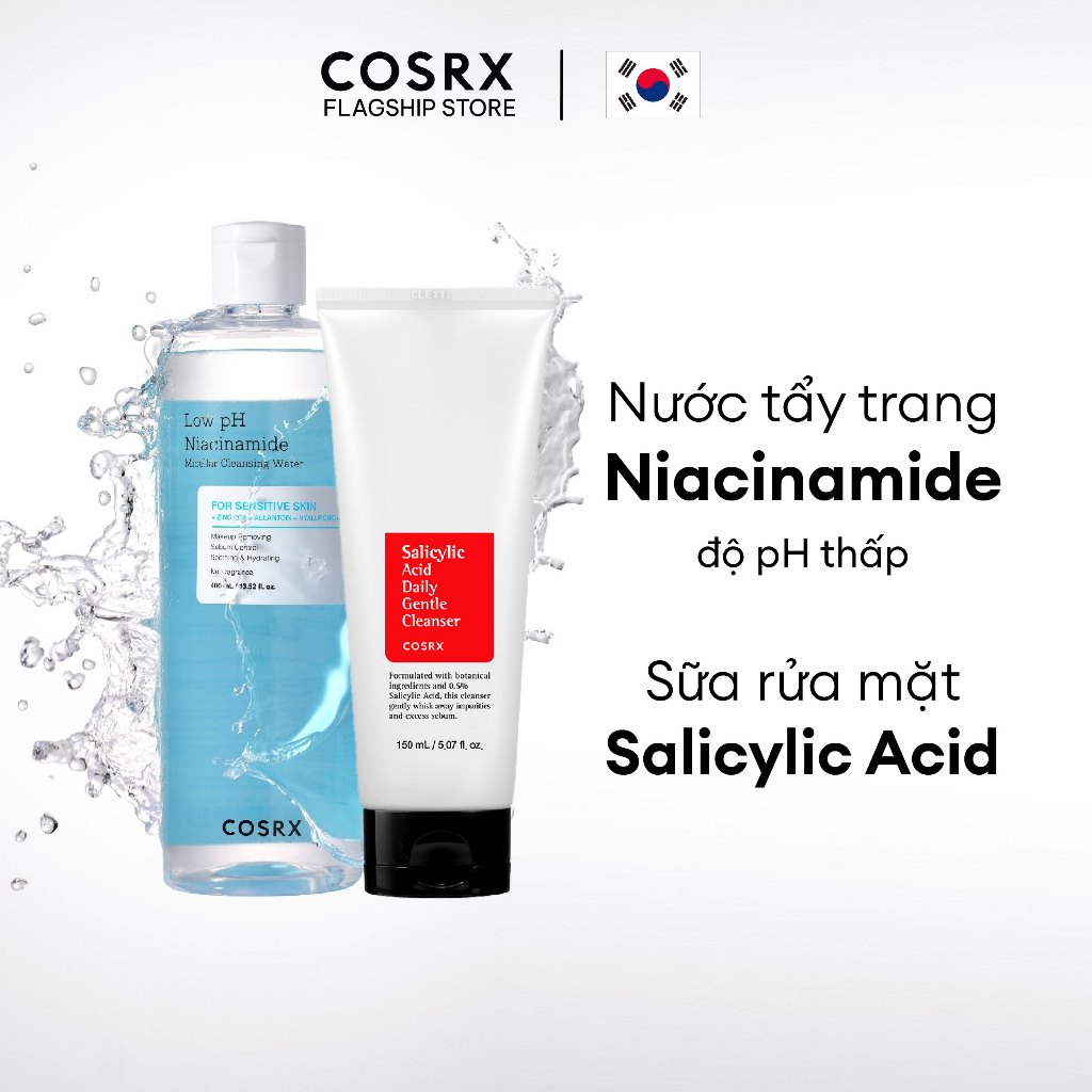 Combo Nước Tẩy Trang Low pH Niacinamide Micellar Cleansing Water + SRM ...