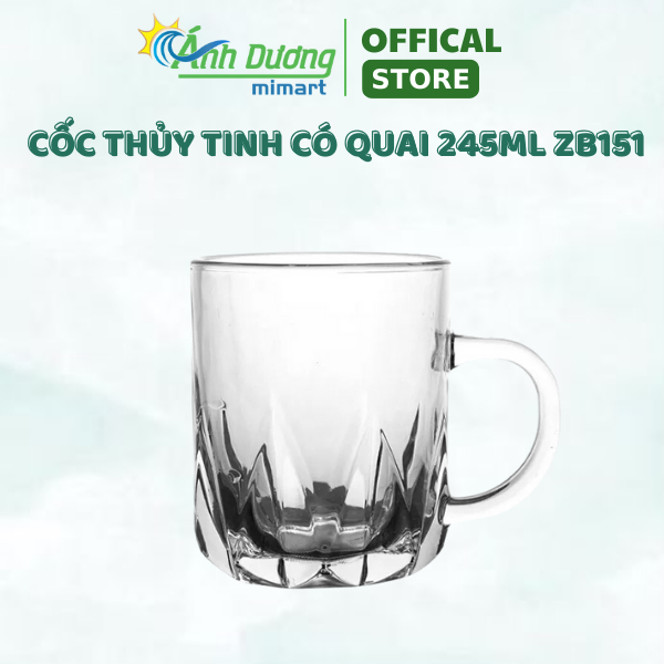 Bộ 6 Cốc Thủy Tinh Có Quai 245ml Uống Trà,uống Cafe Cao Cấp ZB151 | Shopee Việt Nam
