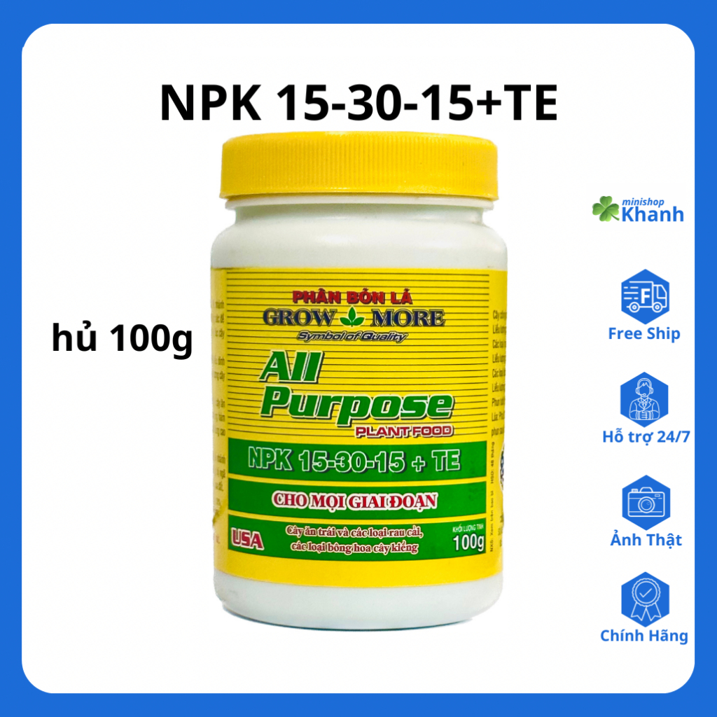 Phân Bón Lá 15-30-15+TE Growmore hủ 100g | Shopee Việt Nam