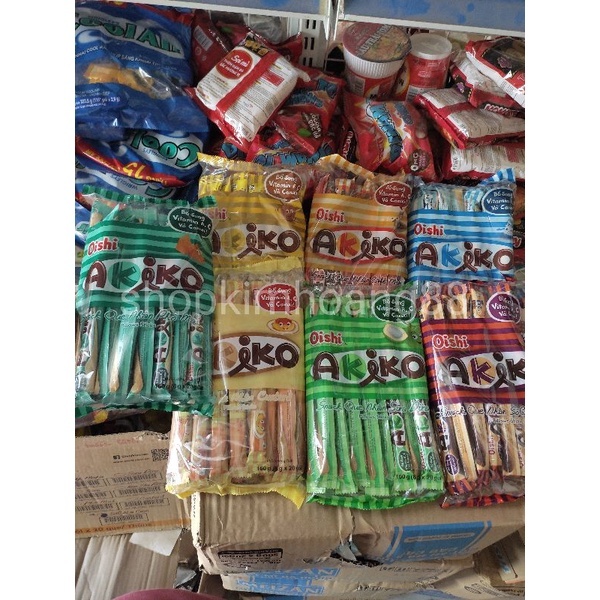 Gói Snack Que Nhân Akiko Oishi 140g đủ 6 vị (Bánh Akiko) | Shopee Việt Nam