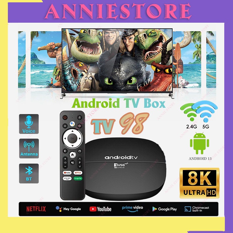 Android TV Box TV98 Hỗ Trợ Kiểm Soát Giọng Nói Việt 5G WiFi Bluetooth 8K HD Băng Tần Kép Tivi ...