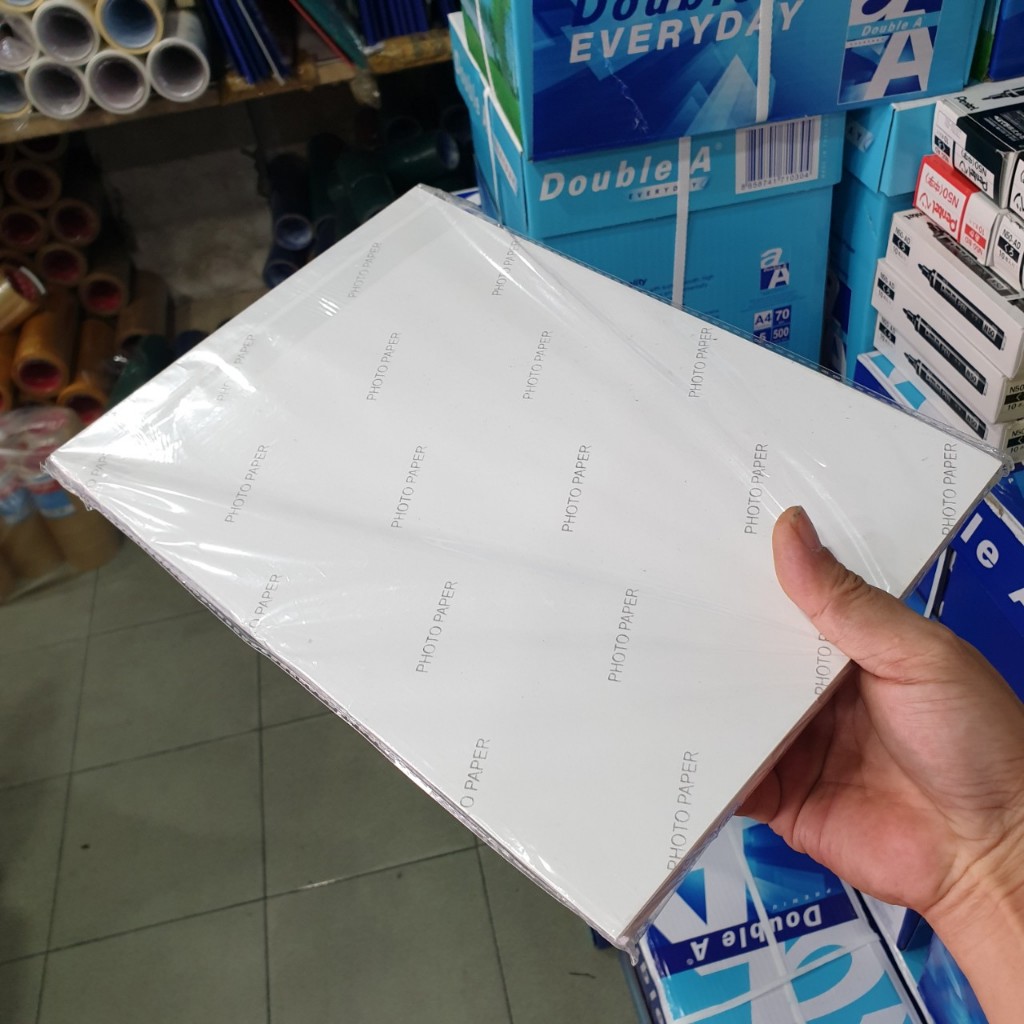 Giấy in ảnh bóc dán A4 màu chuyên dùng cho máy in phun mực nước CÓ CHỮ ...