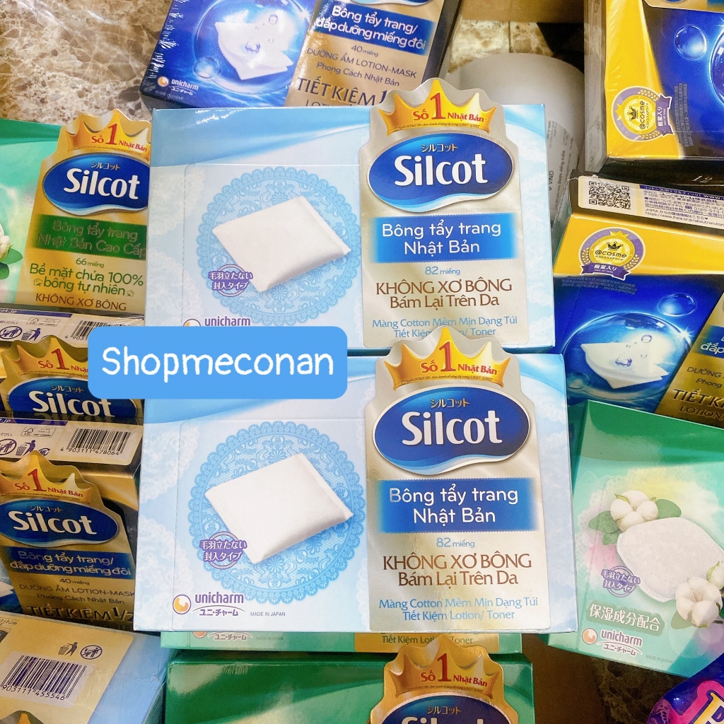 [COMBO 2 HỘP] Bông làm sạch mỹ phẩm Silcot Japan Hộp 82 miếng - Bông ...