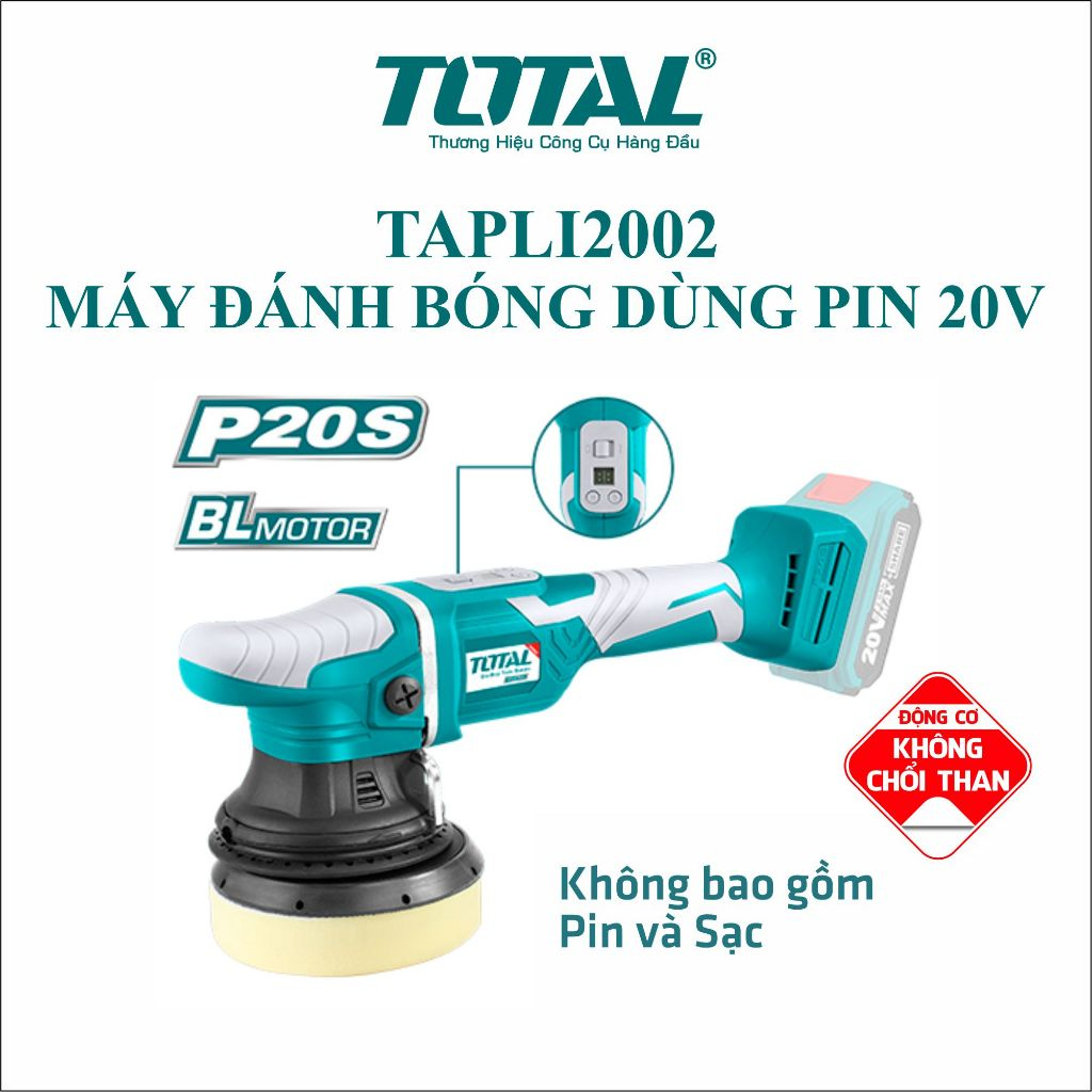 Máy đánh bóng dùng pin 20V 125mm TOTAL TAPLI2002 Kiểm soát tốc độ thay ...