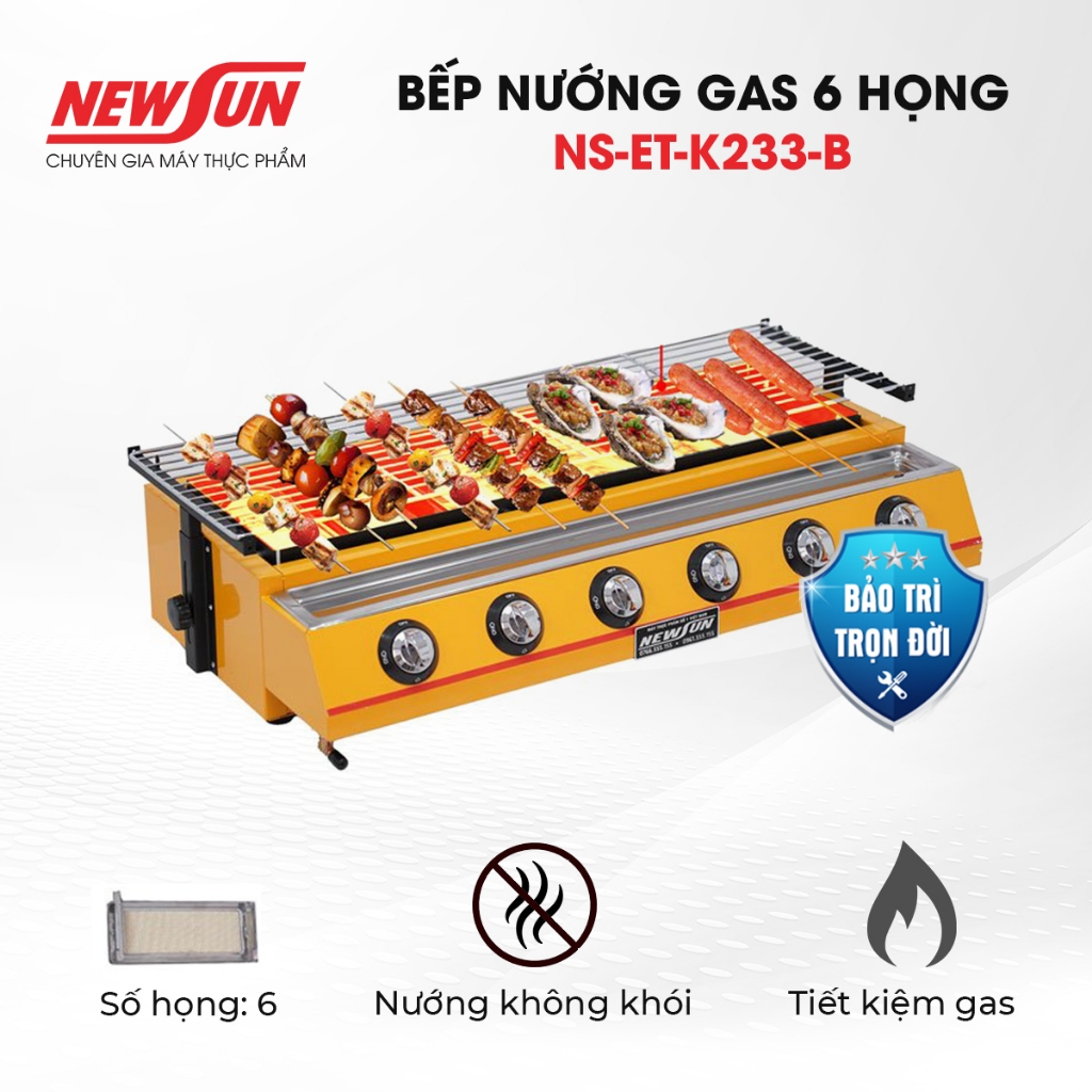 Bếp nướng gas 6 họng NS-ET-K233-B NEWSUN (Gía bán chưa bao gồm phí Newsun vận chuyển) | Shopee ...