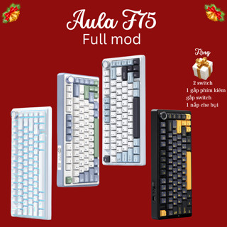 Bàn phím cơ không dây hotswap Aula F75, 3 Modes, Led RGB, cấu trúc Gasket 5 lớp, đã custom hoàn ...