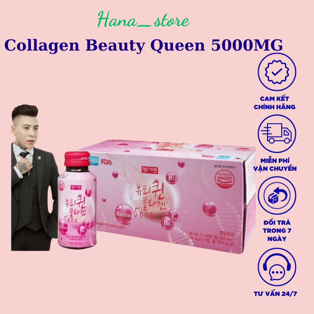Nước uống COLLAGEN Beauty Queen 5000MG-Chính hãng{ Dũng Phạm} giúp đẹp ...