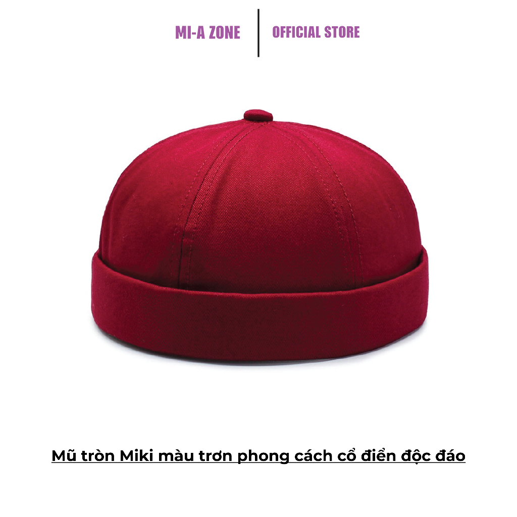 Mũ tròn Miki màu trơn phong cách cổ điển độc đáo – kiểu dáng đơn giản ...