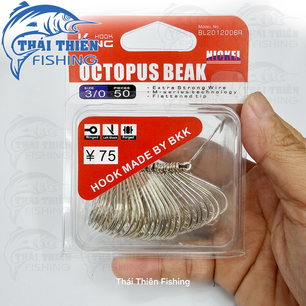 Lưỡi Câu Cá Tra King Hook Octopus Break By BKK Thép Trắng Có Ngạnh Xỏ ...