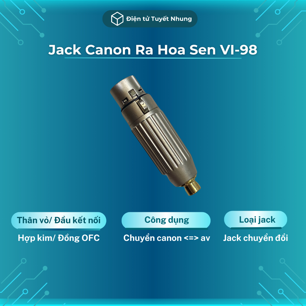 Jack Canon Ra Hoa Sen VI-98 3 Pin, Chân Đồng, Mạ Vàng 24k - Cặp Jack ...
