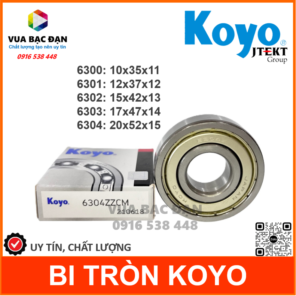 Vòng bi bạc đạn KOYO 6300 6301 6302 6303 6304 ZZCM chất lượng cao (Ảnh thật 100%) | Shopee Việt Nam