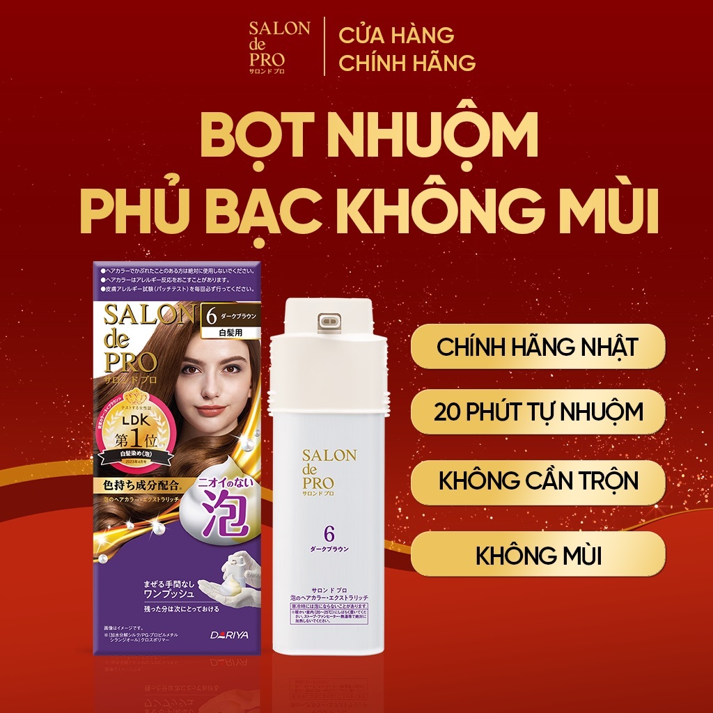 Bọt nhuộm tóc phủ bạc cao cấp Salon de Pro - Màu TFH6 Nâu đen Chính ...
