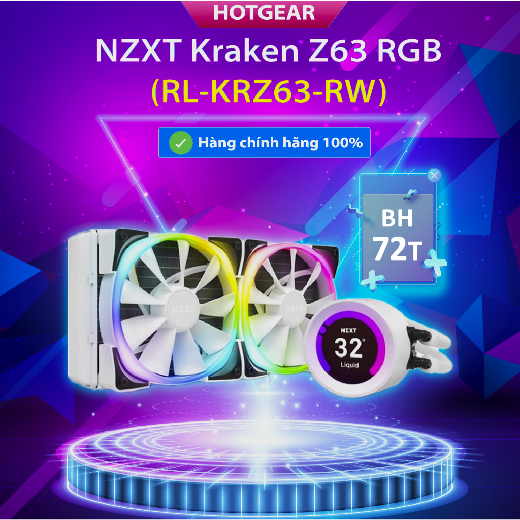 Tản nhiệt nước NZXT Kraken Z63 RGB (RL-KRZ63-RW) Hàng Chính Hãng - BH ...