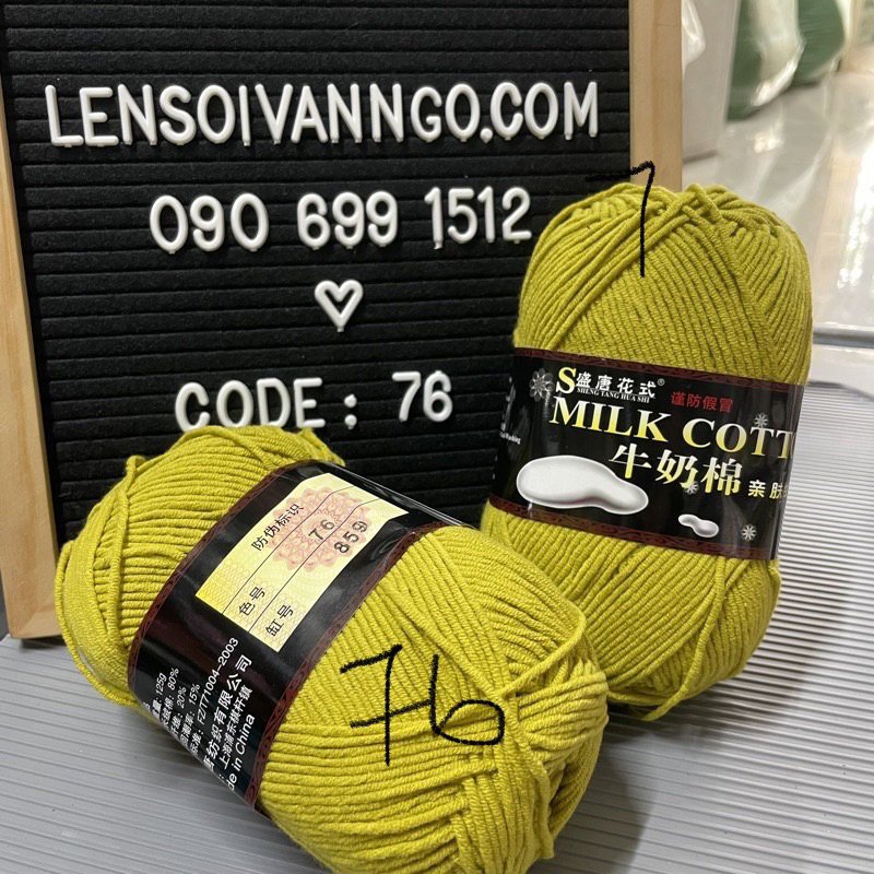 len milk cotton 125g ( từ màu 1~ màu 79 ) . | Shopee Việt Nam