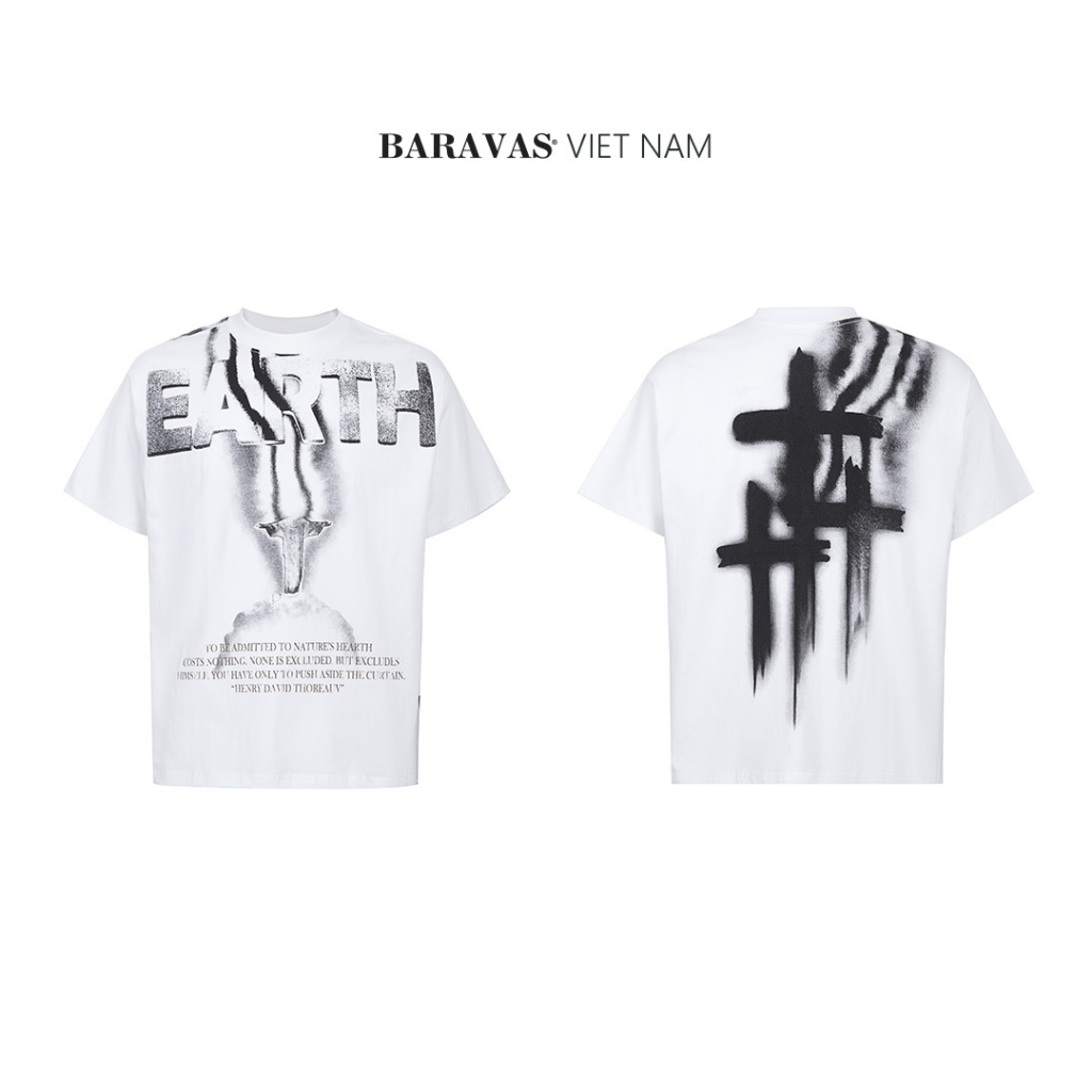 Áo Thun Baravas Form Boxy / EARTH - Version Premium | Shopee Việt Nam
