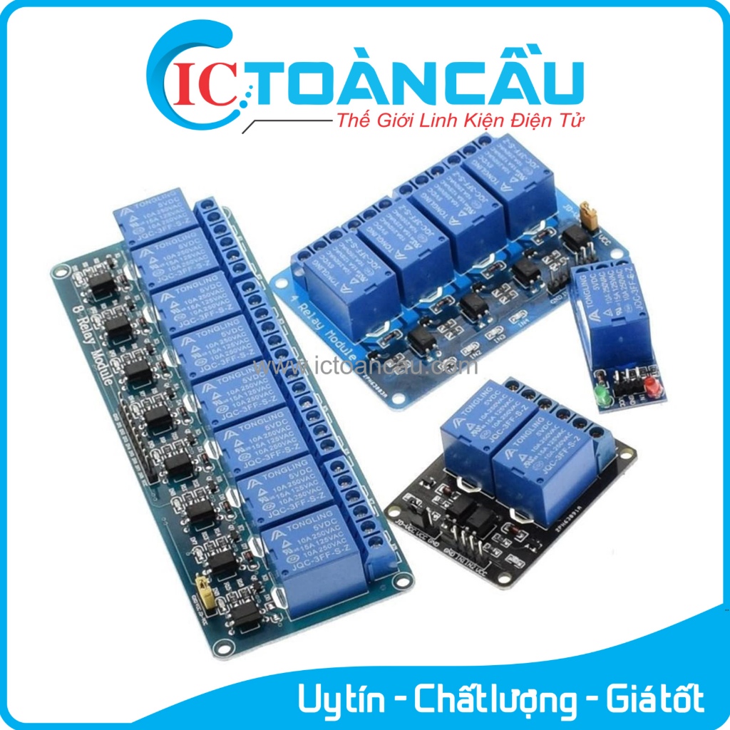 Module relay 1/2/4/8 kênh 5v có opto cách ly | Shopee Việt Nam