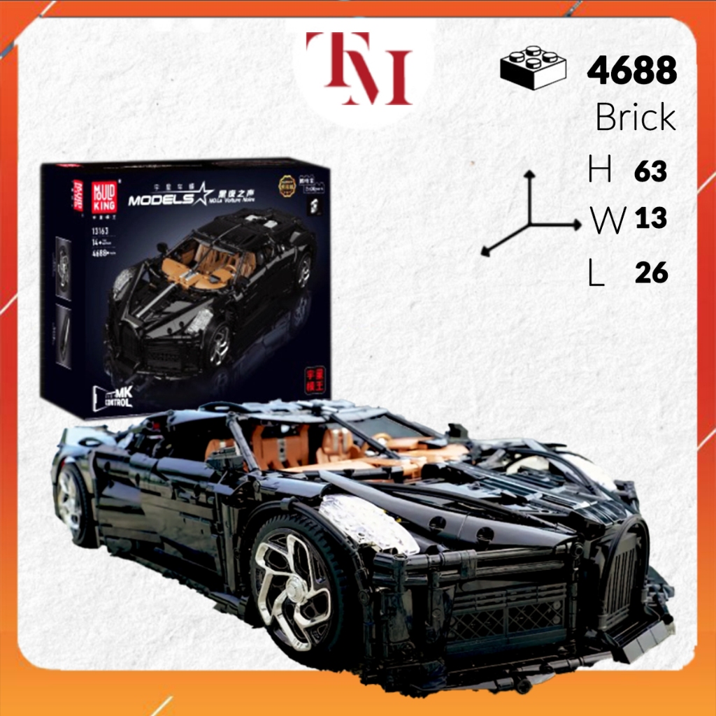 Sẵn Technic Mould King Bugatti Voiture Noire Tỉ lệ 1:8 Mô Hình Lắp ghép ...