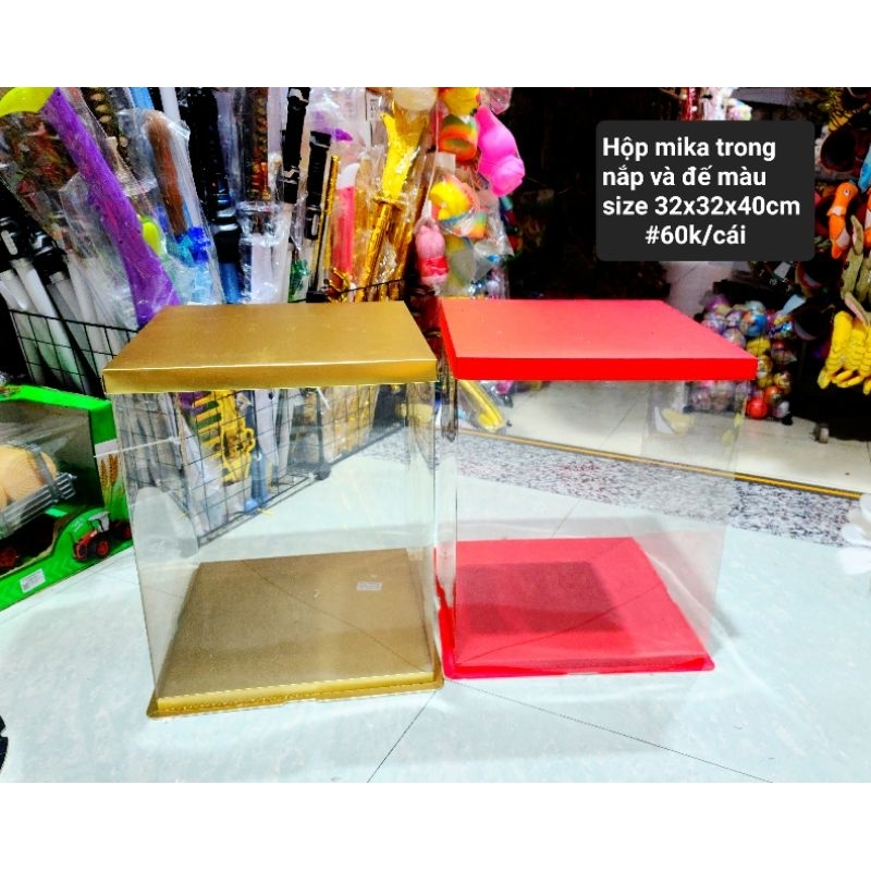 hộp mika trong nắp và đế màu size 32x32x40cm | Shopee Việt Nam