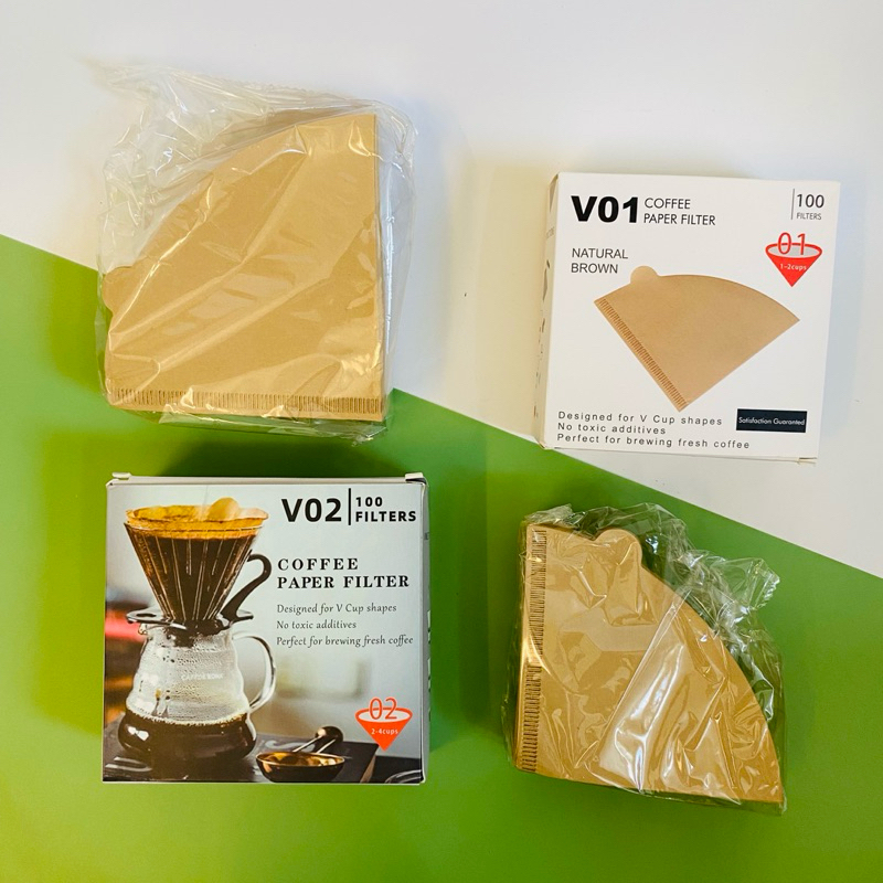 Set Combo 100 Giấy Lọc Cà Phê Drip V60 Giấy Không Tẩy Trắng Pha Coffee ...