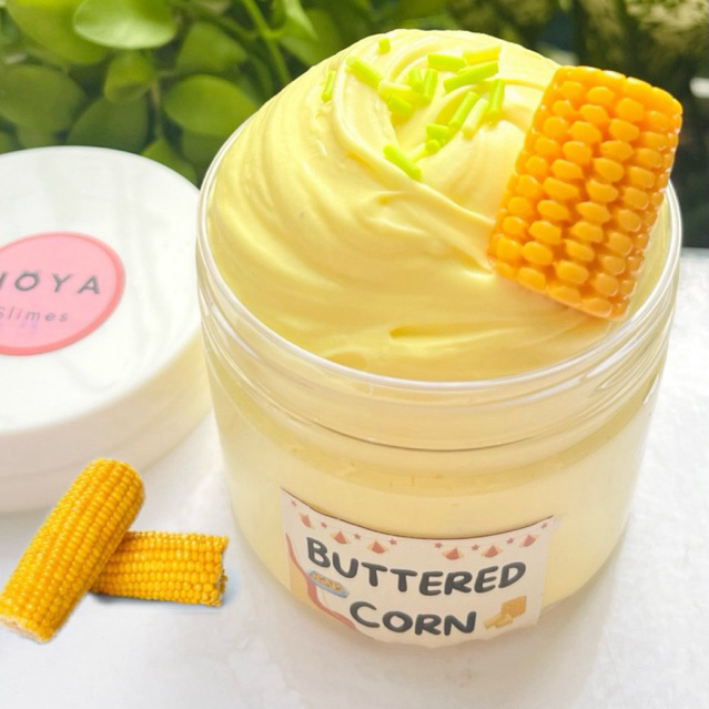 BUTTERED CORN (Butter Slime) Slime Bơ/ Slime Đất Sét Kèm Charm Bắp Mô ...
