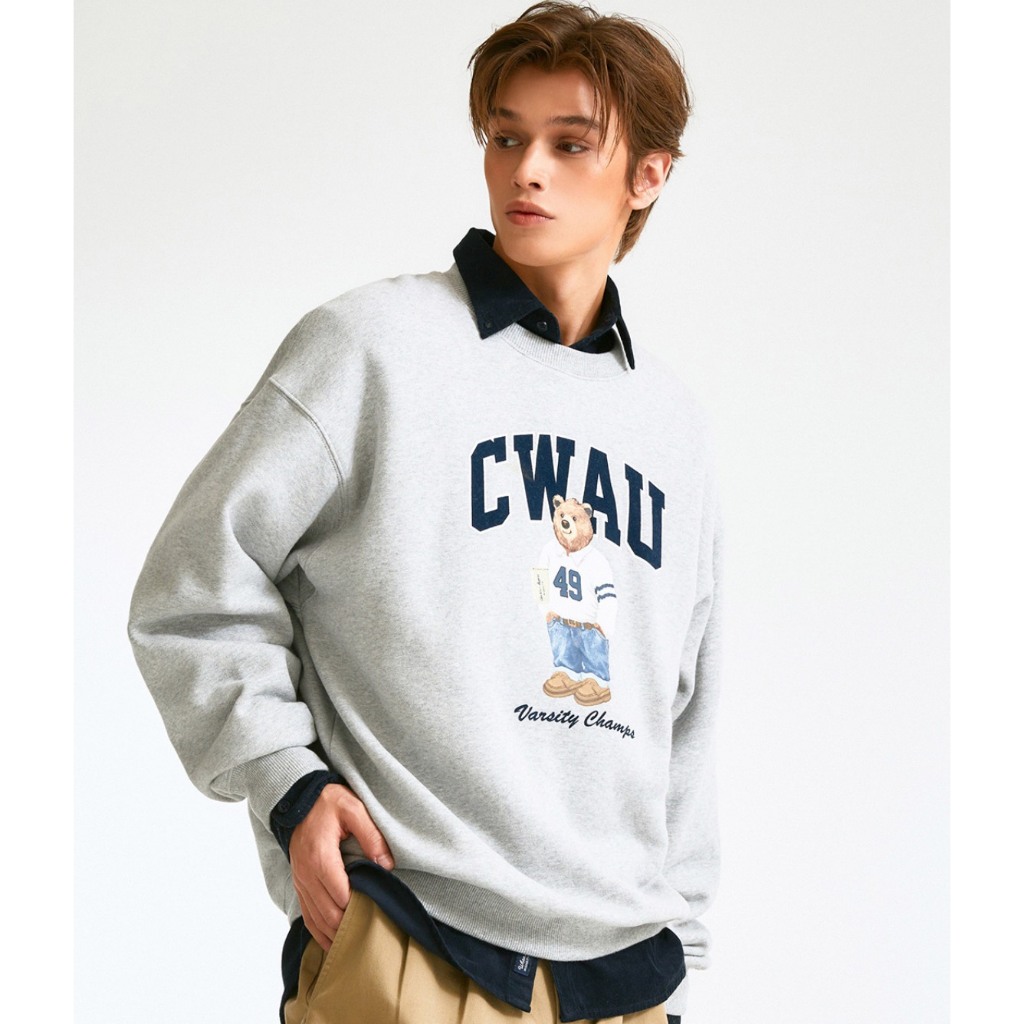 [AUTHENTIC 100%] Áo sweater nỉ bông Whoau chính hãng in nhiệt gấu CWAU ...