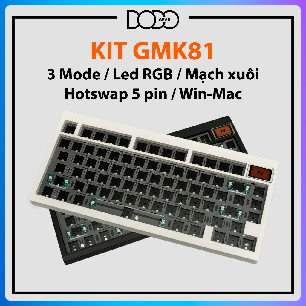 Bộ kit bàn phím cơ GMK81 75% LED RGB hỗ trợ VIA 3 mode kết nối ...