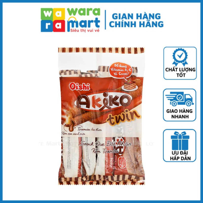 Bánh AKIKO (10-20 CÁI/BỊCH) nhiều vị nhân kem, phô mai, sữa, dừa, dâu, cafe, tiramisu | Shopee ...