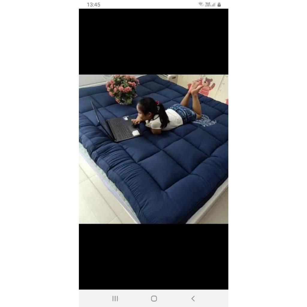 Nệm Topper Hàng Cao Cấp Dày 9cm, Tấm Đệm Trải Sàn Sợi Bông Microfen ...