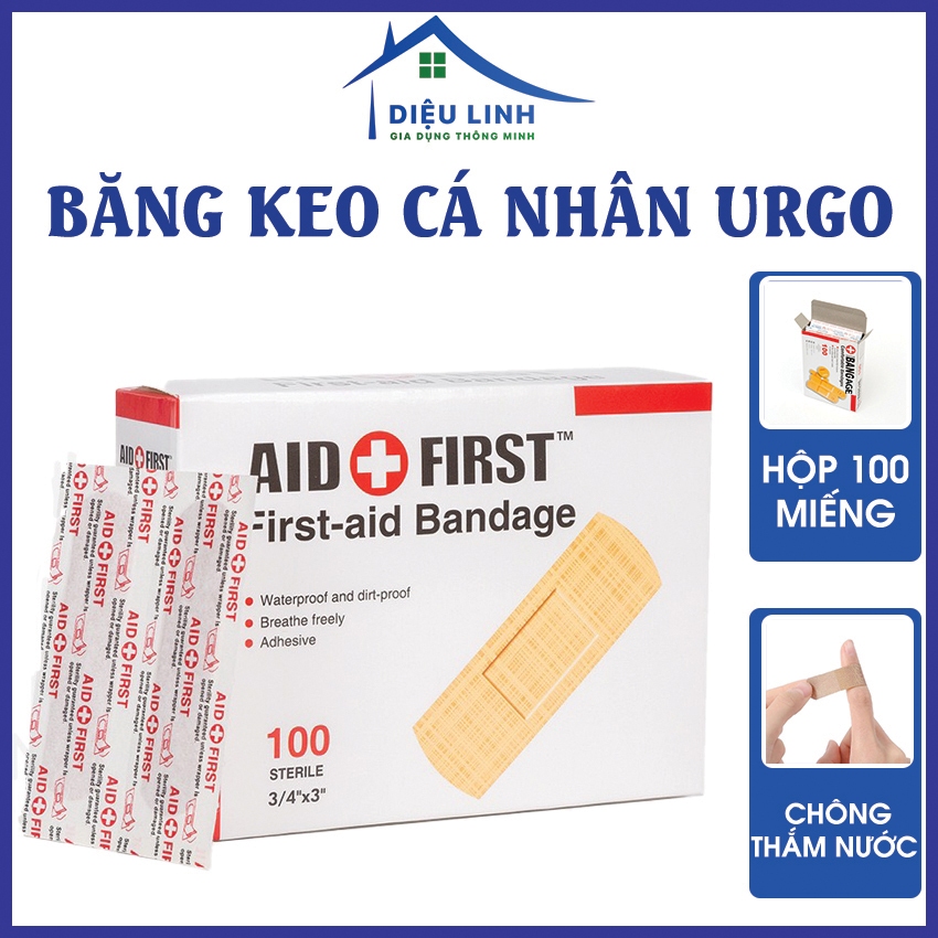 Băng Keo Cá Nhân Hộp 100 Cái Băng Gạc Y Tế, Băng Cá Nhân Tiệt Trùng Aid First Và Bandage ...