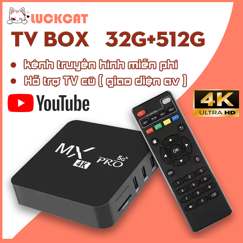 Box tivi android MXQ PRO 4K bản 8G+128GB/16GB+256GB Tiếng Việt Wifi 5G ...