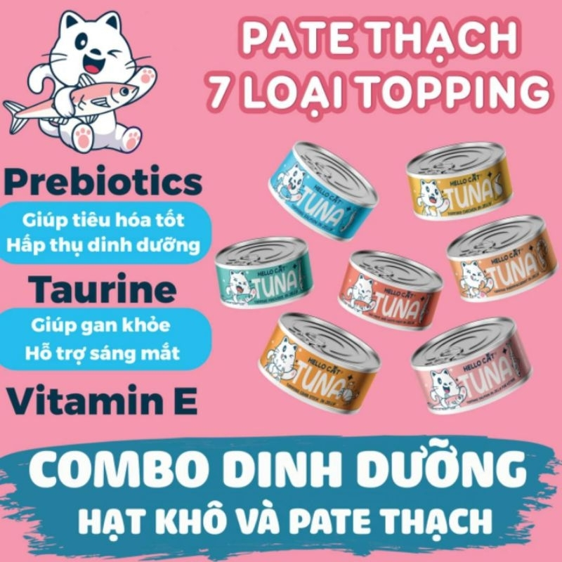 Pate Tươi Thạch Cao Cấp Cho Mèo Hello Cat Tuna lon 160g | Shopee Việt Nam