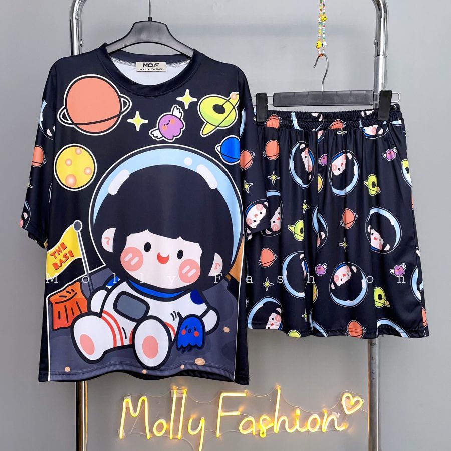 Đồ bộ nữ mặc nhà SPACE RORO đồ bộ nam hoạt hình bigsize đi biển Freesize Molly Fashion | Shopee ...