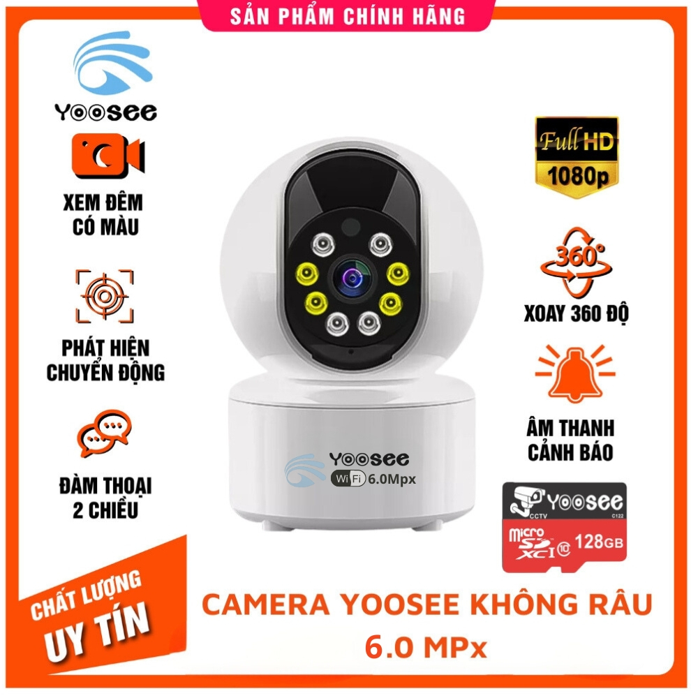 Camera Yoosee Wifi trong nhà 8 Led 6.0mpx Full HD 1080, Xoay 360 Độ ...