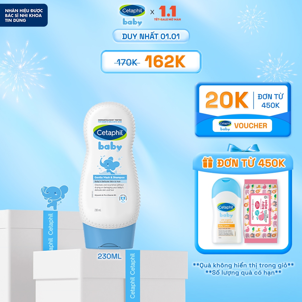 Sữa tắm gội dịu lành cho bé CETAPHIL BABY GENTLE WASH & SHAMPOO 230ML | Shopee Việt Nam