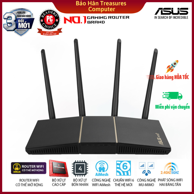 (COMBO) Bộ Phát Wifi - Router Wifi ASUS RT-AX57 AX3000 Dual Band WiFi 6 ...