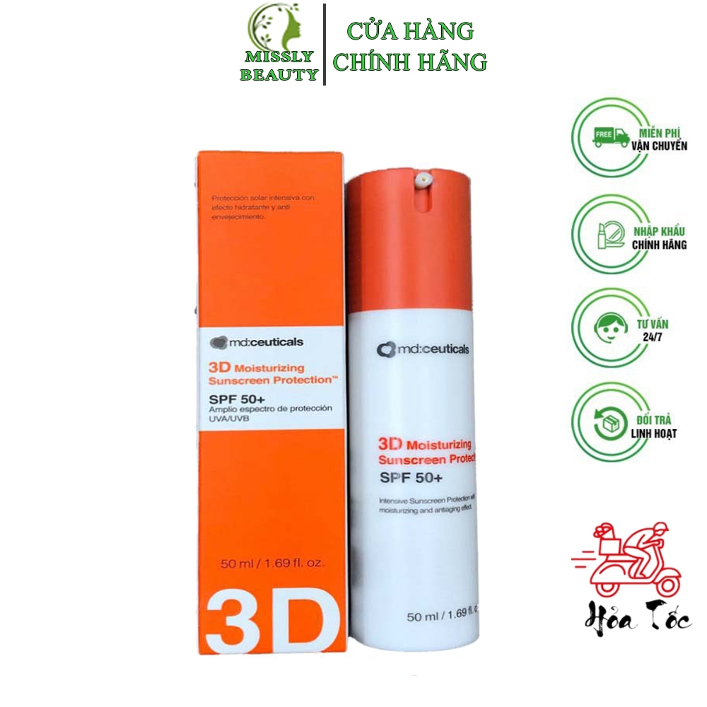 Md: Ceuticals 3D Moisturizing Sunscreen Protection SPF50+ - Kem Chống Nắng Dưỡng Ẩm Và Bảo Vệ Da ...