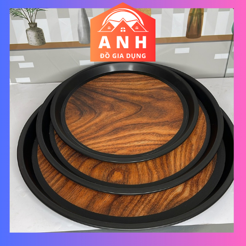 Khay/Mâm cherry đen gổ Phục Vụ Chống Trượt Tròn Đủ Kích Cỡ;30 cm,36cm ...