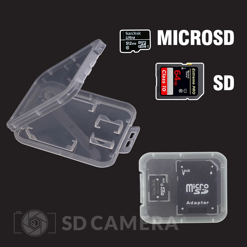 Hộp đựng thẻ nhớ SD, MicroSD, TF, SDHC trong suốt tiện lợi có khóa cài | Shopee Việt Nam