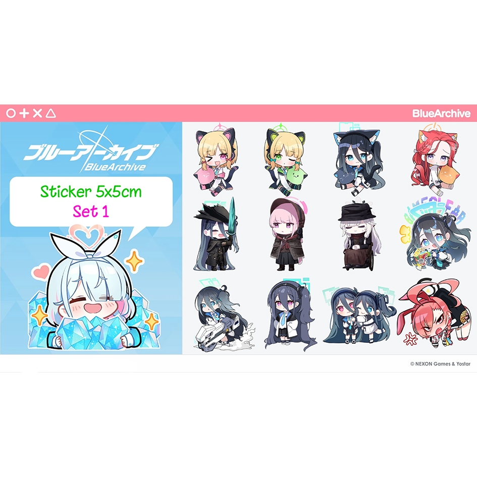 Nhãn dán Sticker 5x5cm Lưu Trữ Xanh (Blue Archive) Mẫu 1 - 6 | Shopee ...