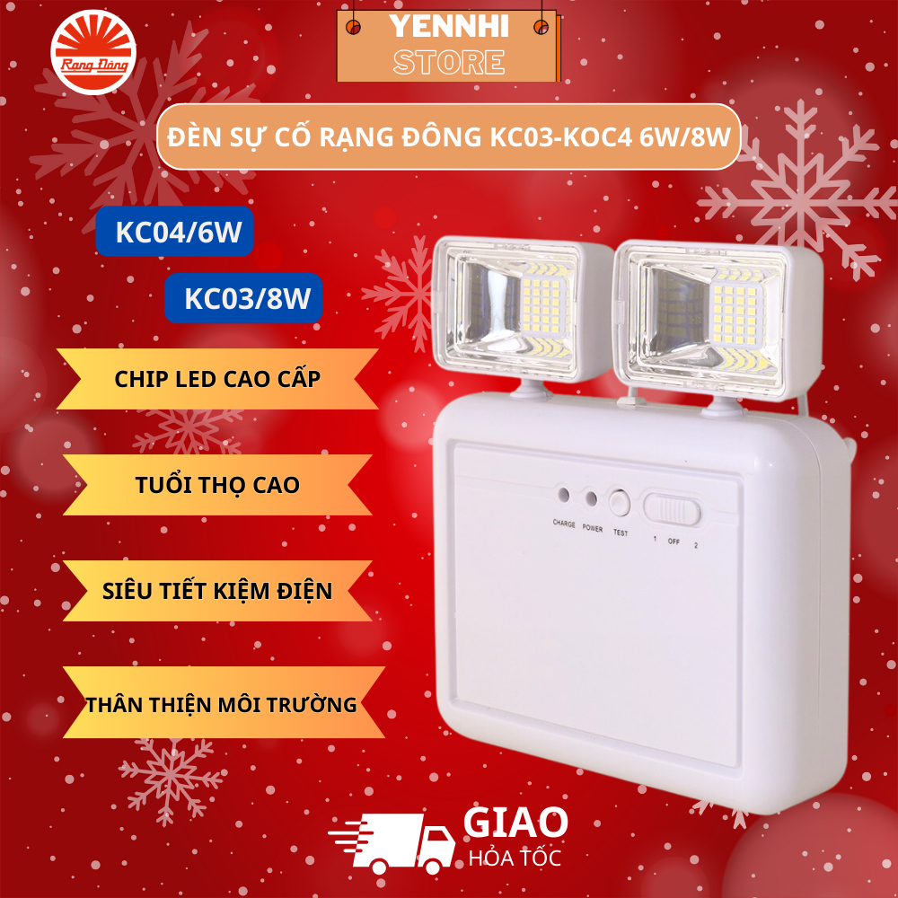 Đèn LED Khẩn Cấp Đèn Sự Cố Rạng Đông D KC03/8W - D KC04/6W Cao Cấp Siêu Tiết Kiệm Điện -Giao Hỏa ...