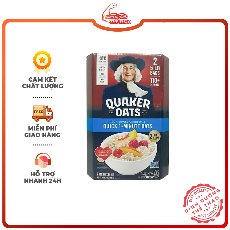 【HÀNG CHUẨN】Yến Mạch Quaker Thùng 4,52kg Cán Dẹp/ Cán Vỡ Làm đẹp - giảm cân - bé ăn dặm - KIỂM ...