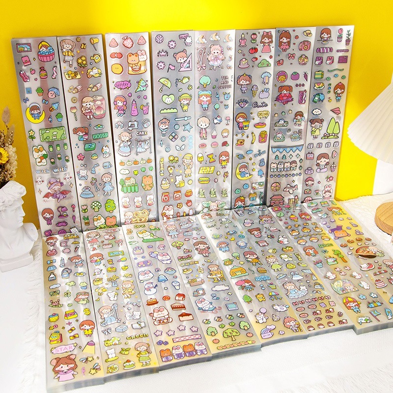 Combo sticker dạng cuộn chất liệu PET siêu dài thoả thích dán, trang ...