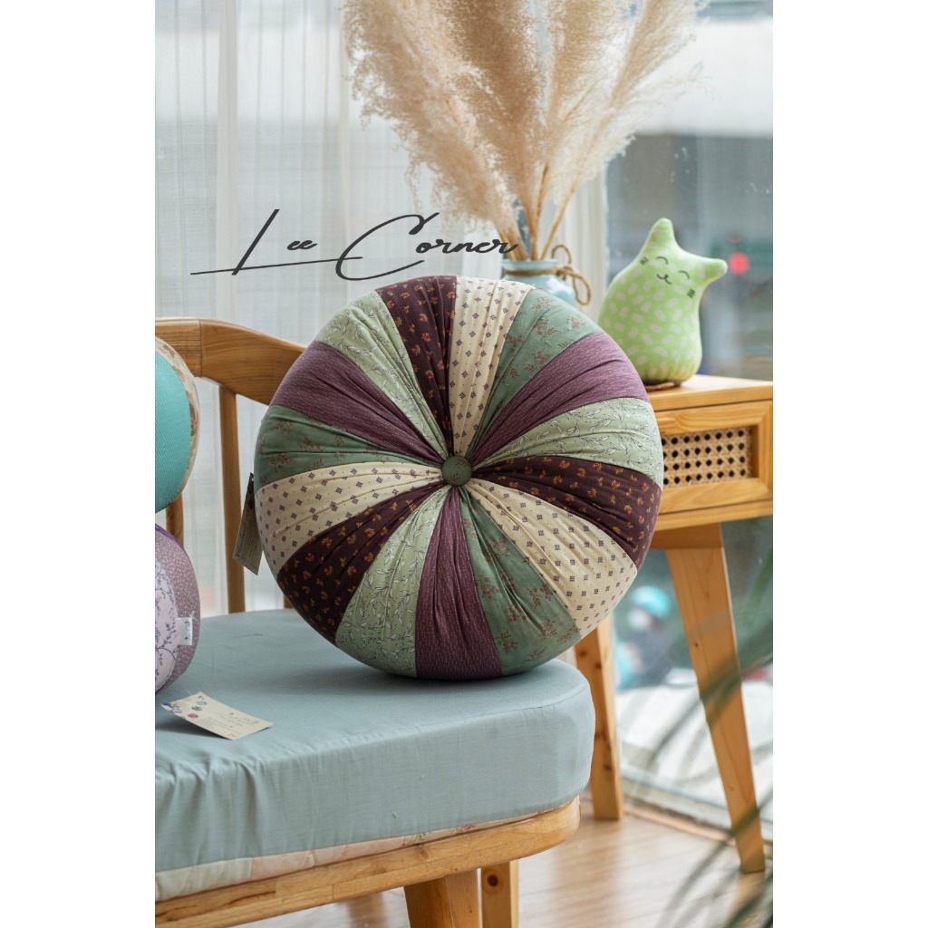 Gối tựa sofa, gối bí ghép vải Handmade nhiều màu LEE CORNER, may 2 lớp ...