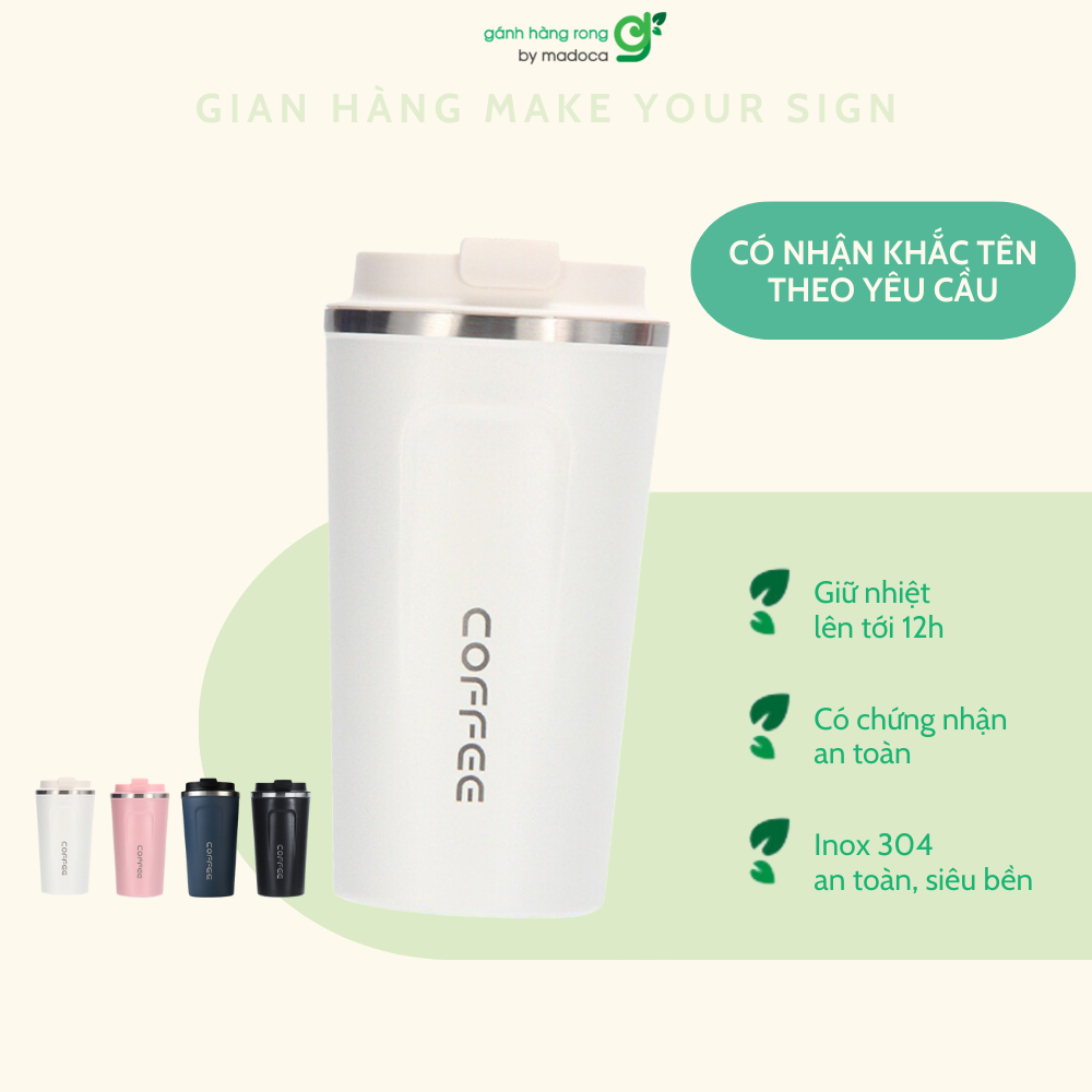 Cốc/ly/bình giữ nhiệt WARM WAVE chống tràn,ly giữ nhiệt 380ml, ly khắc tên theo yêu cầu, tặng ...